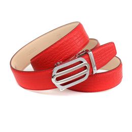 Anthoni Crown Damen Lederg&uuml;rtel rot 90