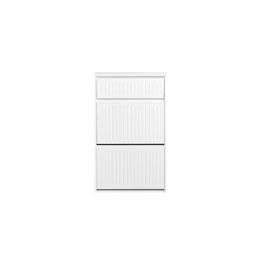 sobuy Schuhschrank mit 1 Schublade Wei&szlig; 61x26x100cm Modern