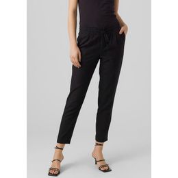 V&eacute;ro Moda Vero Moda Damen Schlupfhose &raquo;VMJESMILO MW ANKLE PANTS WVN NOOS&laquo; mit Leinen, elastisches B&uuml;ndchen und Kordelzug schwarz M (38), N-Gr