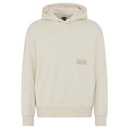 BOSS Green Herren BOSS Green Kapuzensweatshirt, Rippb&uuml;ndchen, Relaxed Fit, Baumwollmischung beige XXL