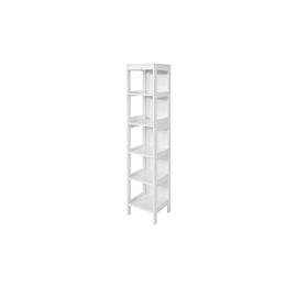 sobuy Badezimmerschrank mit 5 Regalb&ouml;den Wei&szlig; 30x30x139cm Funktional