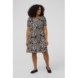 Kaffe curve Kleid KCmella Regular fit in Black Deep/Chalk s animal | Gr.: XL