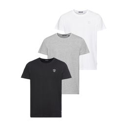 Chiemsee Herren T-Shirt 3er-Pack, Kurzarm, mit Rundhalsausschnitt, aus Baumwolle, Regular Fit schwarz-wei&szlig; M