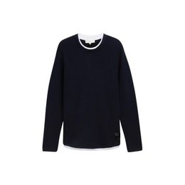 Tom Tailor Denim Herren Tom Tailor Denim 2-in-1-Pullover mit Struktur blau S