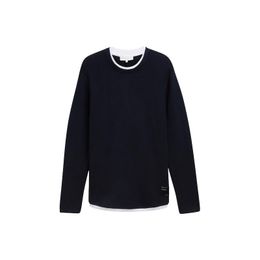Tom Tailor Denim Herren Tom Tailor Denim 2-in-1-Pullover mit Struktur blau M