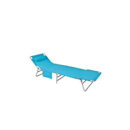 sobuy Sonnenliege mit Kopfkissen und Seitentasche Blau 193x56x81cm Industriell