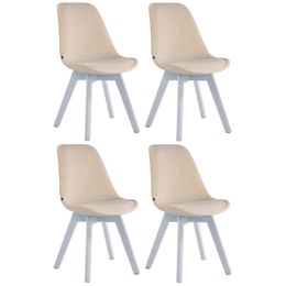CLP 4er Set Retrost&uuml;hle Borneo Samt Mit Hochwertiger Polsterung I Lehnst&uuml;hle mit robustem Holzgestell