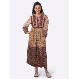 WITT WEIDEN Druck-Kleid in camel-schoko-bedruckt | Gr.: 40
