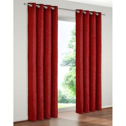 WIRTH Vorhang &raquo;B-Holmsund&laquo; &Ouml;sen 1 Stk. tlg. rot Chenille, Polyacryl 145cm, &Ouml;sen, 132cm