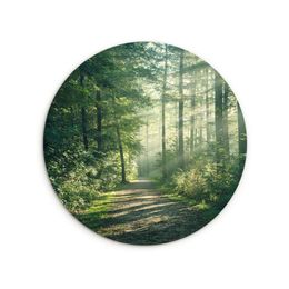 OnlyWow Rundes Wandbild Waldgr&uuml;n | Gr.: 30 x 30 cm