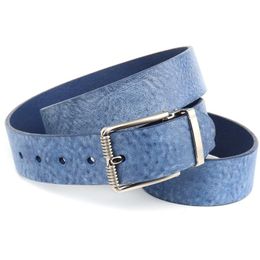 Anthoni Crown Herren Lederg&uuml;rtel blau 110