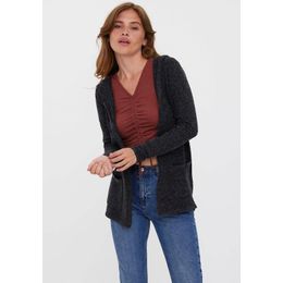 V&eacute;ro Moda Vero Moda Damen Strickjacke &raquo;VMDOFFY LS OPEN HOOD CARDIGAN GA NOOS&laquo; Materialmix, regular fit schwarz XL