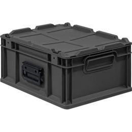 Sch&auml;fer Shop Sch&auml;fer Shop Pure Eurokoffer Portable Serie Economy, geschlossen, mit Deckel, Kunststoff, B 400 x T 300 x H 185 mm, 16 l, anthrazit