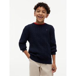 Tommy Hilfiger Herren Strickpullover Regular fit, f&uuml;r Kinder bis 16 Jahre blau 4 (104)