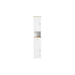 sobuy Badezimmer-Hochschrank mit 1 Schublade Holzfarbe 32x30x170,5cm Funktional