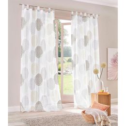OTTO home Gardine &raquo;Belem&laquo; Schlaufen 2 Stk. tlg. transparent, Polyester, gewebt grau Polyester, Polyester 225cm, Schlaufen, 140cm