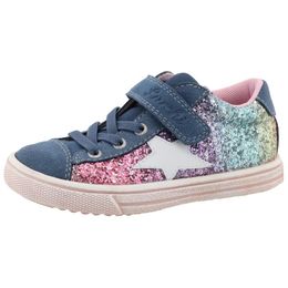 Lurchi M&auml;dchen Sneaker &raquo;Salita&laquo; , Schn&uuml;rschuh mit bunten Glitzerbesatz, Gr&ouml;&szlig;enschablone z. Download bunt 29