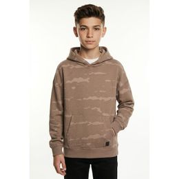 Tom Tailor Herren Tom Tailor Sweatshirt, mit All-Over Print braun 152