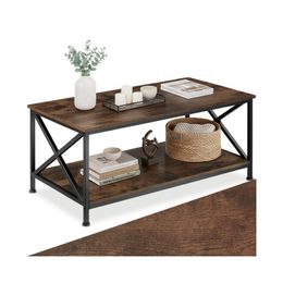 TecTake&reg; Couchtisch, Industrial Style, rechteckig, mit unterer Ablage, 100 x 55 x 45,5 cm