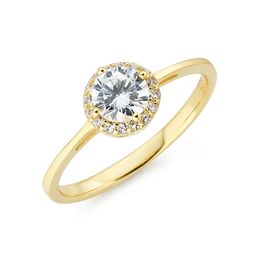 Firetti Damen Fingerring &raquo;Schmuck Geschenk Silber 925 Silberring Verlobungsring&laquo; mit Zirkonia (synth.) gold 59, Silber 925 (Sterlingsilber), 2mm