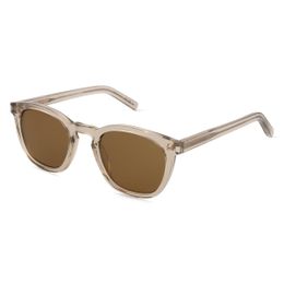 SAINT LAURENT SL28 | Unisex-Sonnenbrille | Fassung: Vollrand, Eckig, Acetat, Beige | Glasfarbe: Braun