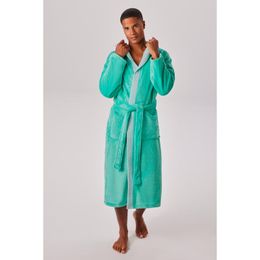 OTTO home Unisex-Bademantel &raquo;Miia, ideal f&uuml;r Sauna, Spa & im Urlaub&laquo; 1 Stk. weich und kuschelig, pl&uuml;sch, f&uuml;r Damen und Herren, S-XL gr&uuml;n Microfaser S 