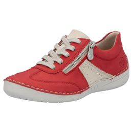 Rieker Damen Sneaker , Halbschuh, Freizeitschuh, Schn&uuml;rschuh mit Rei&szlig;verschluss rot 42
