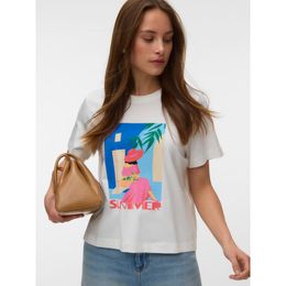 V&eacute;ro Moda Vero Moda Damen Kurzarmshirt &raquo;VMSALLI METTE SS TOP BOX JRS&laquo; Baumwolle, regular fit wei&szlig; L