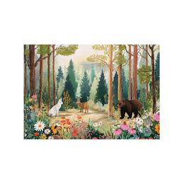 WALLARENA Fototapete Wald in Gr&uuml;n | Gr.: 150 x 105 cm