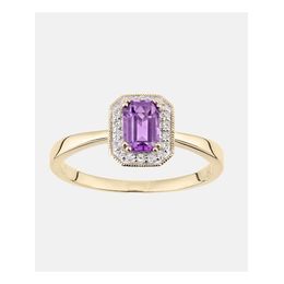 Diamant L'&eacute;ternel Ring aus 375 Gelbgold mit Diamant mit Amethyst | Gr.: 52