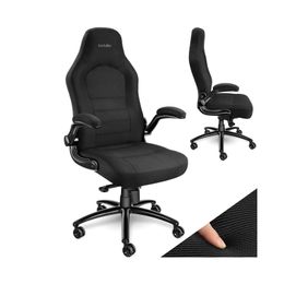 TecTake&reg; B&uuml;rostuhl, ergonomische Form, mit Stoffbezug, klappbare Armlehnen und Wippfunktion, stufenlos h&ouml;henverstellbar