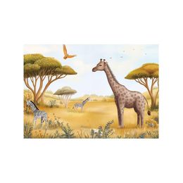 WALLARENA Fototapete Kinderzimmer Tiere in Beige | Gr.: 150 x 105 cm