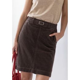 Street One Damen Street One Minirock Sommerrock / Cordrock mit Schnallendetail braun 46