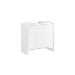 sobuy Waschbeckenunterschrank mit 2 T&uuml;ren Wei&szlig; 30x60x60cm Funktional