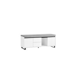 sobuy Schuhbank mit 2 Schubladen Wei&szlig; 110x35x42cm Industriell