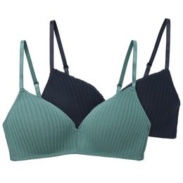 Gina Benotti 2 Damen Soft-BHs mit feiner Struktur