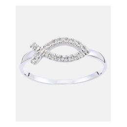 Diamant L'&eacute;ternel Ring aus 375 Wei&szlig;gold mit 0.1 Karat Diamant | Gr.: 50