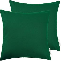 Tom Tailor HOME Dekokissen &raquo;Dove&laquo; unifarben, Kissenh&uuml;llen ohne F&uuml;llung, 2er Pack gr&uuml;n Baumwolle B/L: 50cm x 50cm, 2 Stk.
