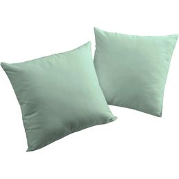 WIRTH Dekokissen &raquo;Newbury&laquo; Kissenh&uuml;lle ohne F&uuml;llung, 2 St&uuml;ck gr&uuml;n Baumwolle, Polyester B/L: 40cm x 40cm, 2 Stk.