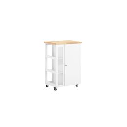 sobuy K&uuml;chenwagen mit 1 T&uuml;r Wei&szlig; 60x40x90cm Funktional