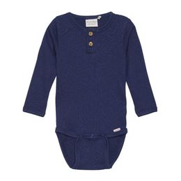 Minymo Kinder Langarmbody "Body LS Rib" in Blau | Gr.: 80