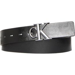Calvin Klein Jeans Herren Lederg&uuml;rtel &raquo;MNGRM PLQ BCKL 35MM&laquo; schwarz 90