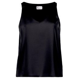 Vera Mont Satin-Bluse mit V-Ausschnitt in Schwarz | Gr.: 44