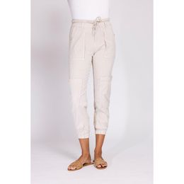 Zhrill Damen Stoffhose &raquo;FINNA Cargohose&laquo; schmale Passform, f&uuml;r Casual-Look, 3/4-L&auml;nge beige XS, N-Gr