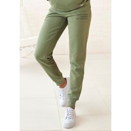Buffalo Damen Jogginghose mit seitlichen Eingrifftaschen, Loungewear gr&uuml;n 40/42, N-Gr