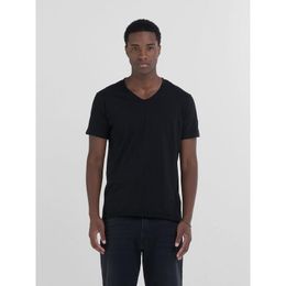 Replay Herren V-Shirt schwarz L