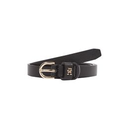 Tommy Hilfiger Damen Lederg&uuml;rtel &raquo;ESSENTIAL EFFORTLESS 1.5&laquo; Ovale Einfachdornschlie&szlig;e, Logoemblem schwarz 85