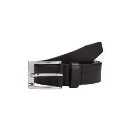 Tommy Hilfiger Herren Lederg&uuml;rtel &raquo;New Aly Belt 3,5 cm breit&laquo; mit quadratischer Logo-Metallschnalle schwarz 110