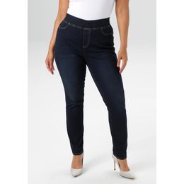 Aniston Plus Damen Aniston PLUS Jeansleggings mit elastischem Bund blau 46, N-Gr