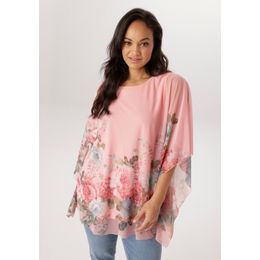 Aniston Plus Damen Aniston PLUS Blusenshirt sanft fallende Meshqualit&auml;t rosa 46